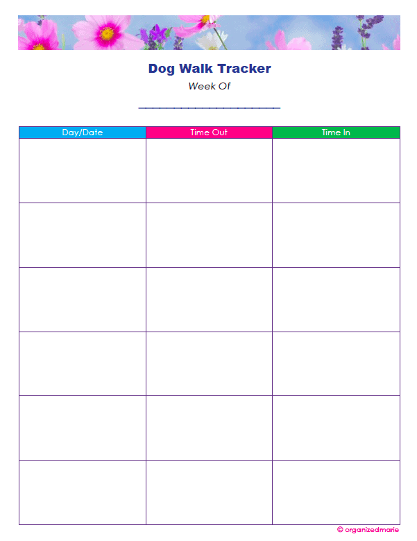 dog-walk-tracker - Organized Marie