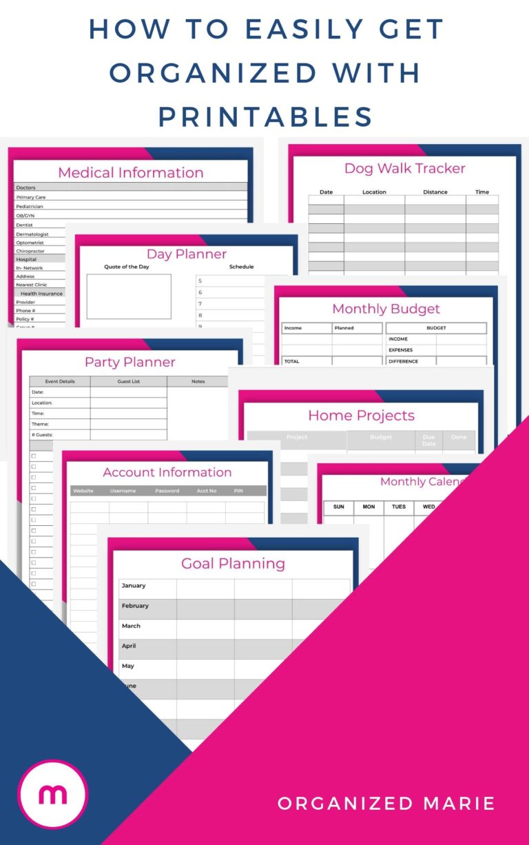 Printables For Home Organization - Organized Marie