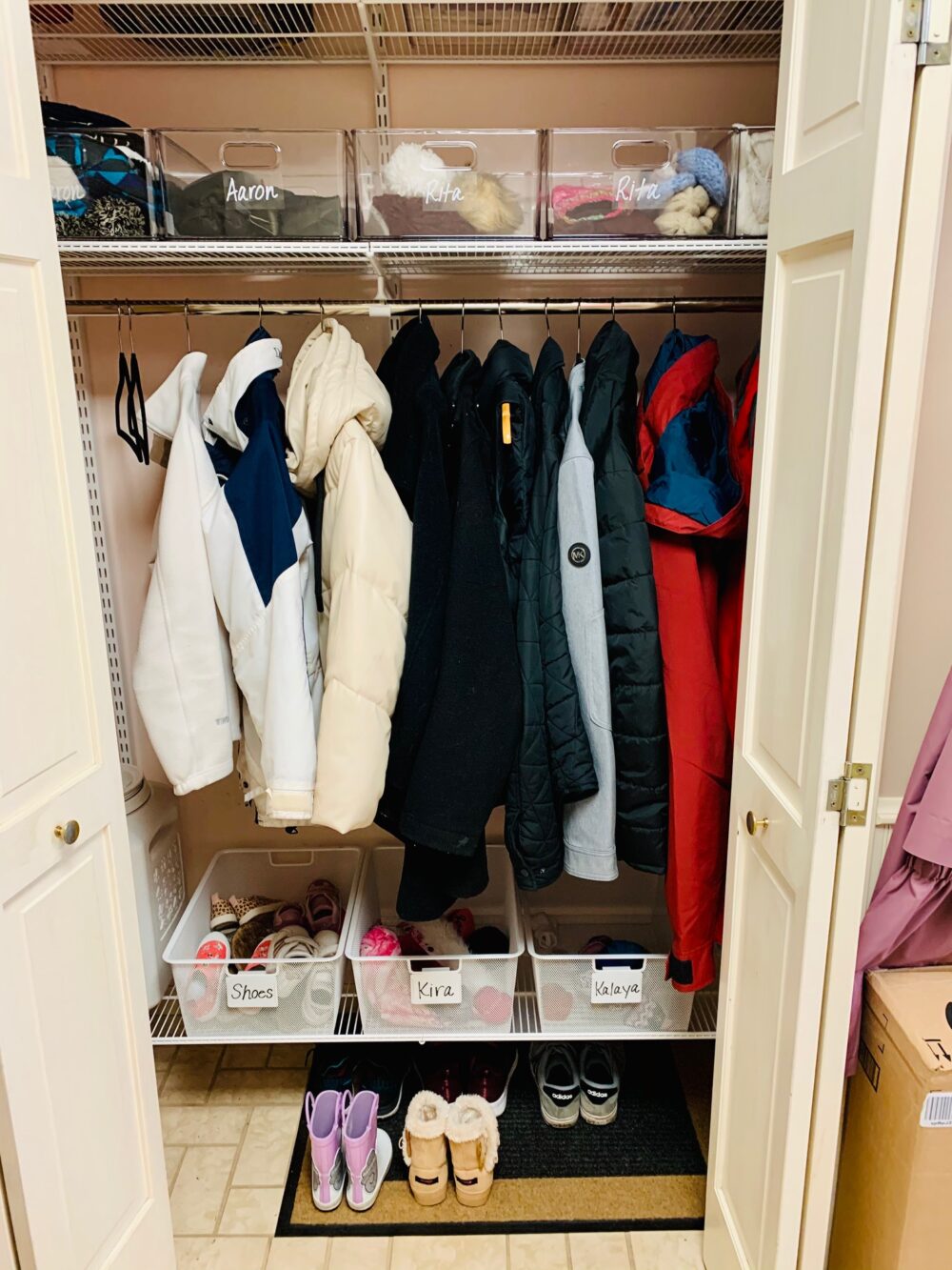 Creative Ideas for an Organized Entryway Coat Closet - Organized Marie